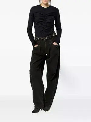 MARANT ETOILE Ruched Jersey Long Sleeve Top