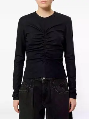 MARANT ETOILE Ruched Jersey Long Sleeve Top