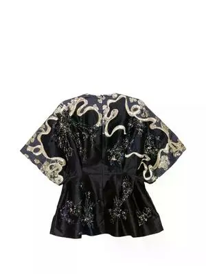 Biyan Embellished Taffeta Blouse