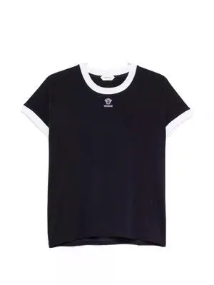 Versace Logo-embroidered Ringer T-shirt - Blue