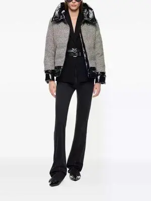 Pinko Tweed And Nylon Down Jacket - Black
