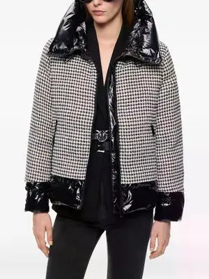 Pinko Tweed And Nylon Down Jacket