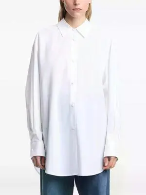 Emporio Armani Button-up Curved-hem Shirt - White