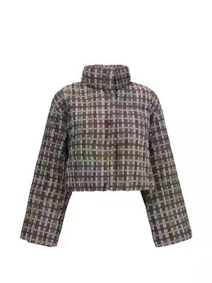 GONGDID DESIGN Tartan-pattern Padded Jacket - Brown