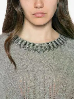 Ermanno Scervino Embellished Cable-knit Top