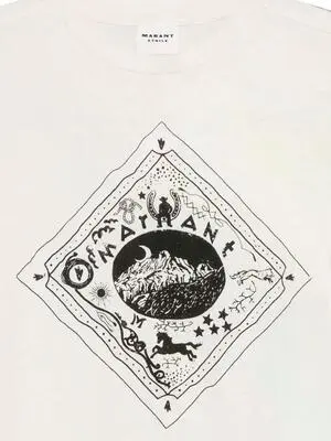 MARANT ETOILE Graphic-print Slub-texture T-shirt