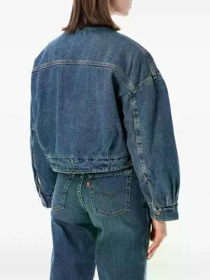 LEVI'S Faux-shearling-trim Cropped Denim Jacket