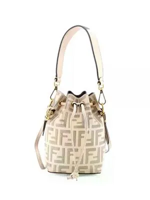 Fendi Mon Tresor Zucca Embossed Leather Mini Bucket Bag