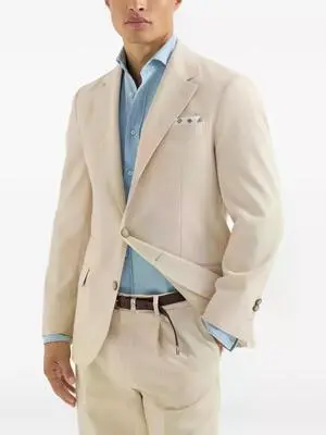 Brunello Cucinelli Cotton And Virgin Wool Gabardine Deconstructed Blazer