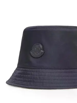 Moncler Leather Logo Gabardine Bucket Hat