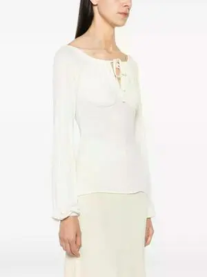 AYA MUSE Elya Tie-fastening Blouse - Neutrals