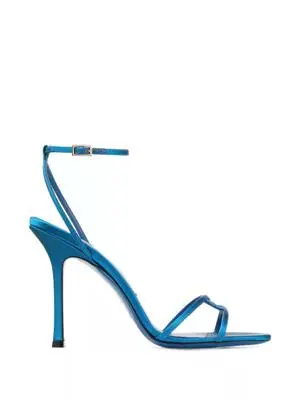 JIMMY CHOO Leo 100 Satin Sandals - Blue