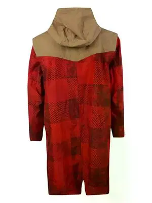 Woolrich Contrast Panel Parka Coat - Red