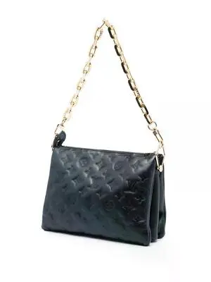 LOUIS VUITTON Monogram Embossed Puffy Lambskin Coussin Pm Satchel - Black