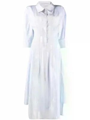 Stella McCartney Vertical Stripe Box-pleat Shirt Dress