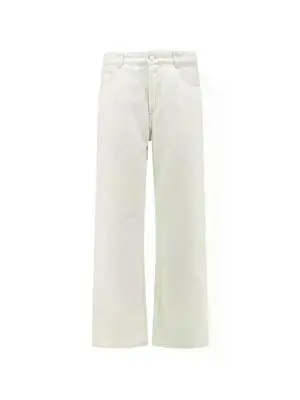 AMI Paris Logo-patch Straight-leg Jeans - Neutrals