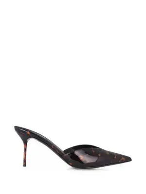Paris Texas Lidia Tortoiseshell-effect Patent-leather Mules - Brown