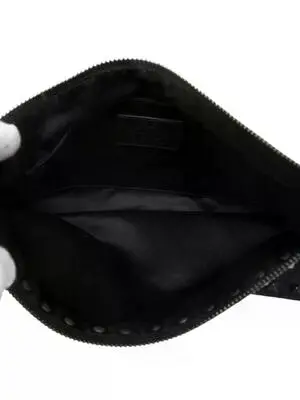 Valentino Garavani Nylon Rockstud Zip Pouch Clutch Bag