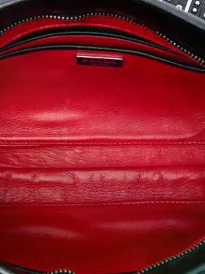 Prada Leather Crystal Embellished Fringe Clutch Bag