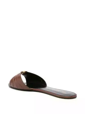 Saint Laurent Cassandra Ruched Leather Sandals