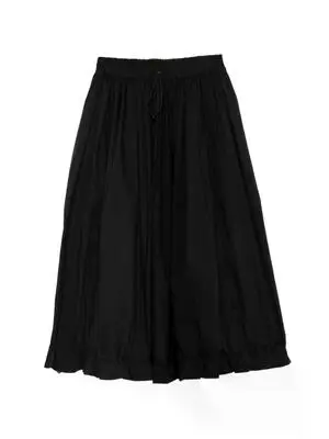 Yohji Yamamoto Gathered Midi Skirt - Black