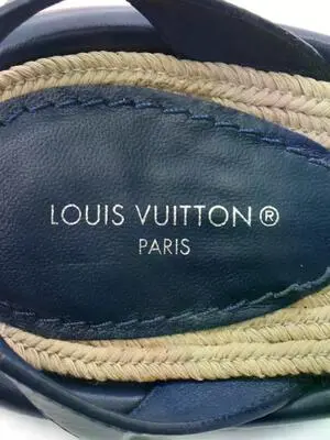LOUIS VUITTON 2021 Maia Monogram Denim Wedge Espadrilles