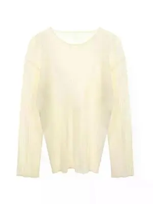 Issey Miyake 2000s Pleated Top - Neutrals