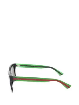 Gucci 2010s Web-stripe Square Sunglasses