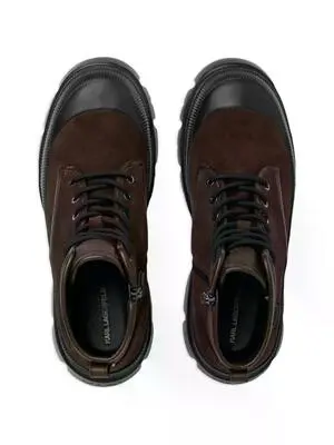 Karl Lagerfeld Suede Lace-up Boots