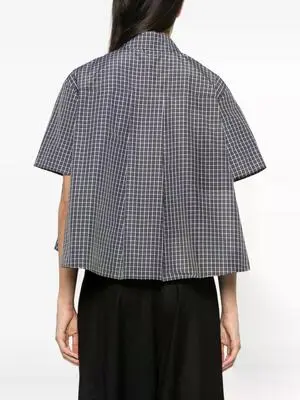 Loewe Check Pattern Cropped Shirt