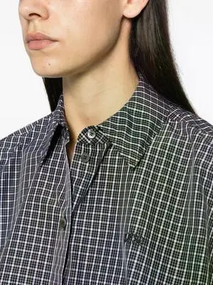 Loewe Check Pattern Cropped Shirt