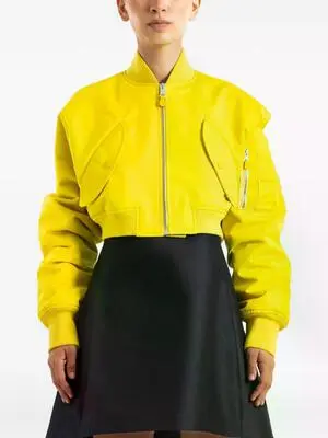 Balenciaga Cropped Bomber Jacket - Yellow