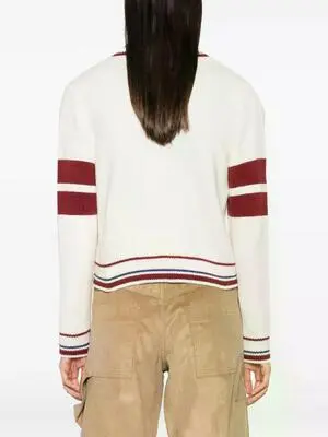 Off-White Striped-trim Cropped Cardigan