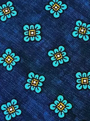 Kiton Floral Print Silk Neck Tie