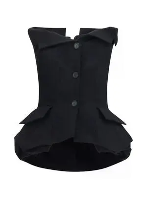 Magda Butrym Off-shoulder Peplum Blouse - Black