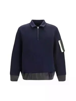 Sacai Half-zip Polo Shirt - Blue