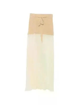 AYA MUSE Asha Sheer-panel Maxi Skirt - Neutrals