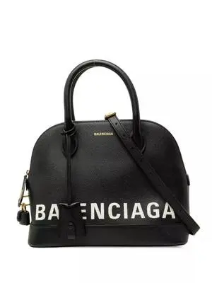Balenciaga 2018 Grained Calfskin Ville Top Handle Bag S Satchel - Black