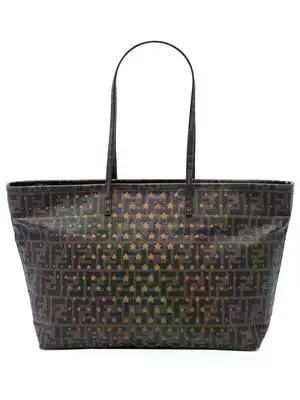 Fendi Medium Zucca Coated Canvas Laser Cut Star Tote Bag