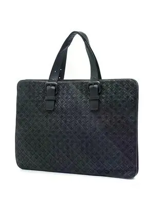 Bottega Veneta 2012-2026 Nappa Intrecciato Stitched Briefcase Business Bag - Grey