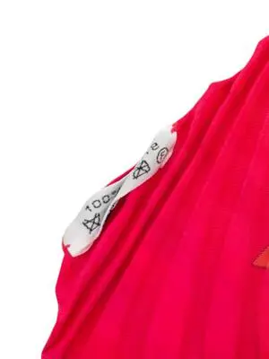 Hermès 1980-2010 Parmi Les Fleurs Je Compte Les Heures Pleated Silk Scarf Scarves - Red