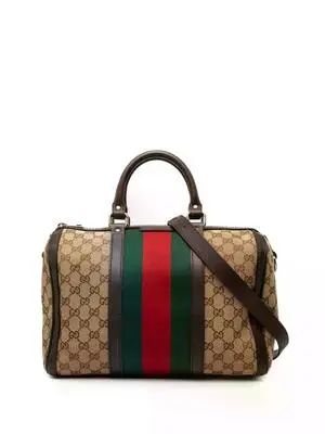 Gucci 2000-2015 Medium Gg Canvas Web Joy Boston Bag Satchel - Neutrals