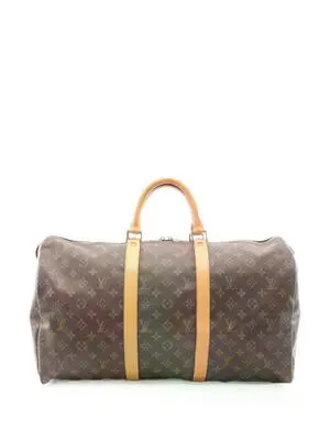 LOUIS VUITTON 2001 50 Keepall Monogram Boston Bag - Brown