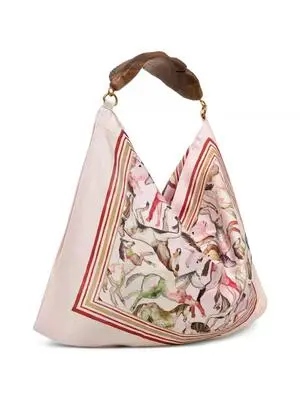 Farm Rio Horse Print Tote Bag With Wooden Top Handle