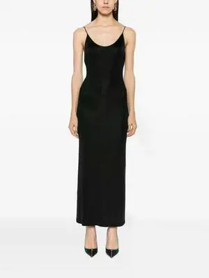 Saint Laurent Chain-link-strap Backless Maxi Dress