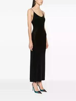 Saint Laurent Chain-link-strap Backless Maxi Dress