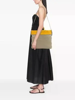 Bottega Veneta 2012-2026 Intrecciato Trimmed Bicolor Nappa Satchel - Yellow