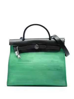 Hermès 2018 Military Toile And Vache Hunter Herbag Zip 31 Satchel - Black