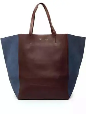 Celine 2012 Large Bicolor Suede And Calfskin Phantom Cabas Tote Bag