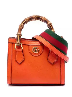 Gucci 2016-2026 Mini Calfskin Bamboo Diana Satchel - Orange